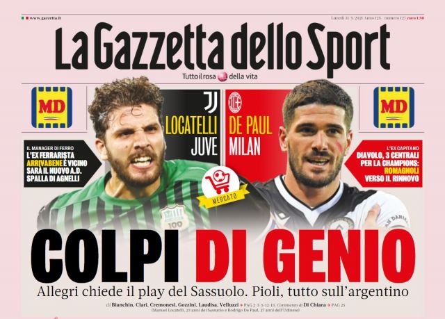 Gallery: 'De Paul-Milan', 'Tomori and Giroud' - Today's front pages of ...