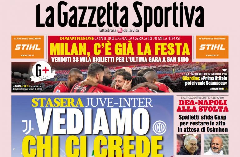 Photo: ‘Milan, the party is here already’ - Today’s front page of ...