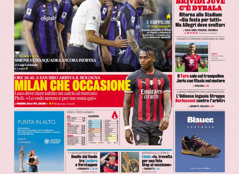 Gallery: 'Milan, what an opportunity' - Today's front pages of Italian ...