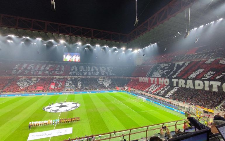 Watch: AC Milan fans unveil huge four-sided display ahead of Spurs game