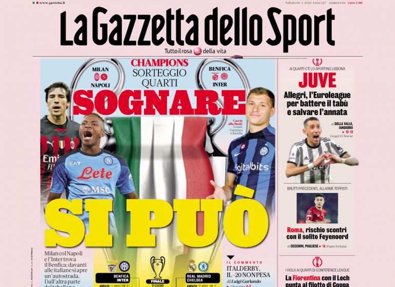Gallery: 'Milan, Inter and Napoli can dream' - Today's front pages of ...