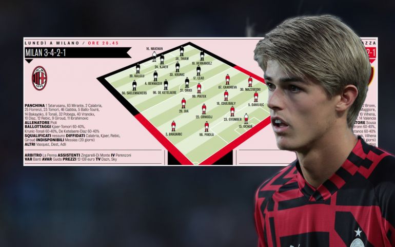 GdS: Probable XIs for Milan vs. Salernitana - De Ketelaere and Origi to start