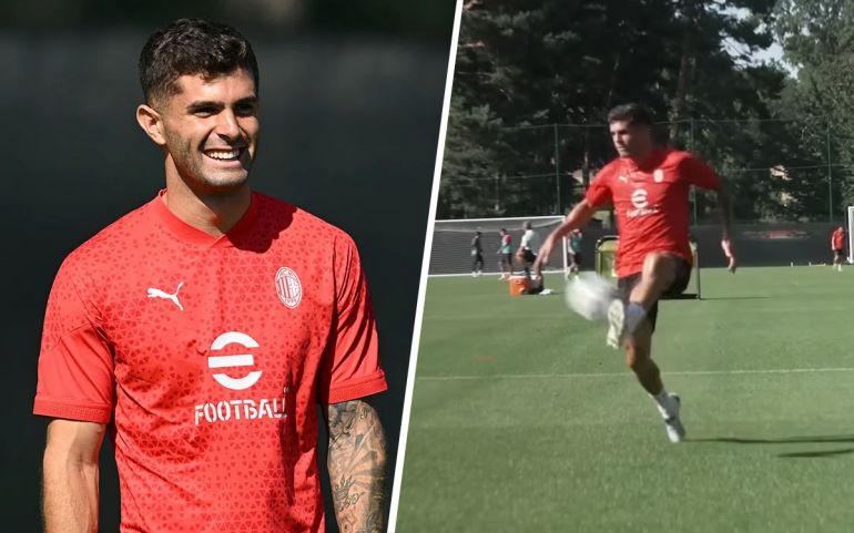 Watch: Pulisic smiles and shines in first training session with Milan