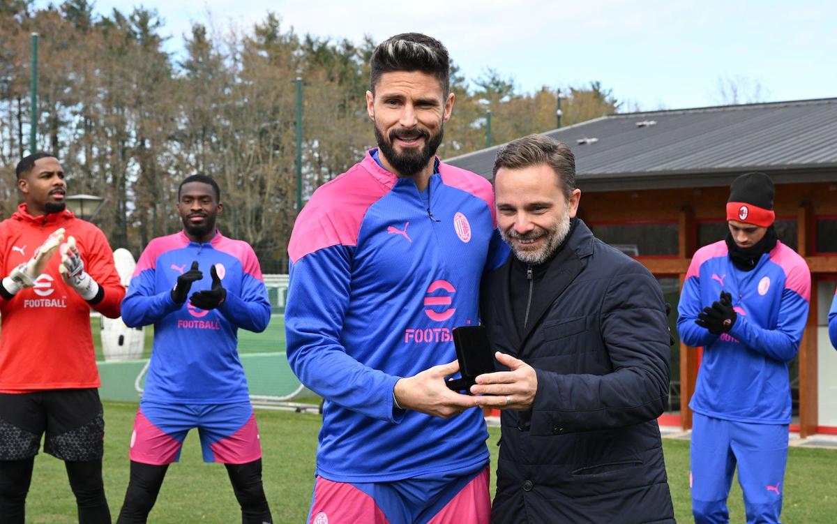 Watch: Giroud reacts after reaching 100 appearances for Milan: "I am ...