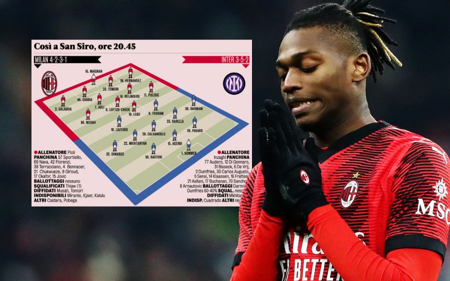 GdS: Predicted XIs for Milan vs. Inter - Leao as a striker, Musah on the wing
