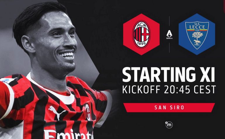Official: AC Milan vs. Lecce starting XIs - no changes from win over Inter