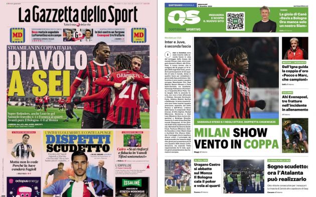 Gallery: ‘Milan show’, ‘Glory for all’ - Today’s front pages in Italy