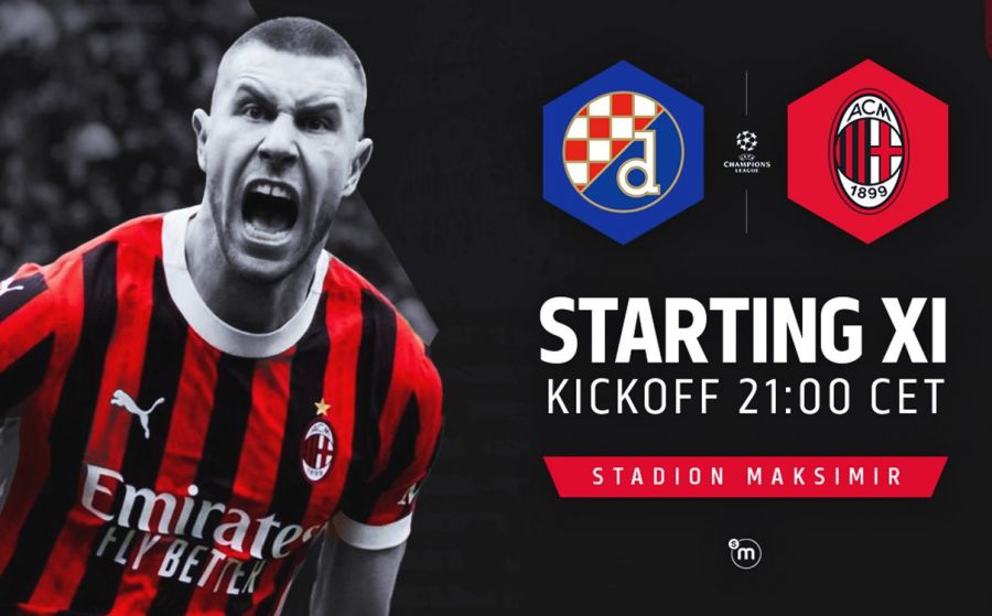Official: Dinamo Zagreb vs. AC Milan starting XIs - one change from Parma win