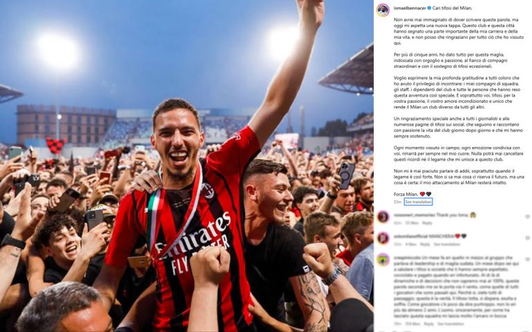 Photo: Bennacer sends farewell message to Milan fans - "In my heart ...
