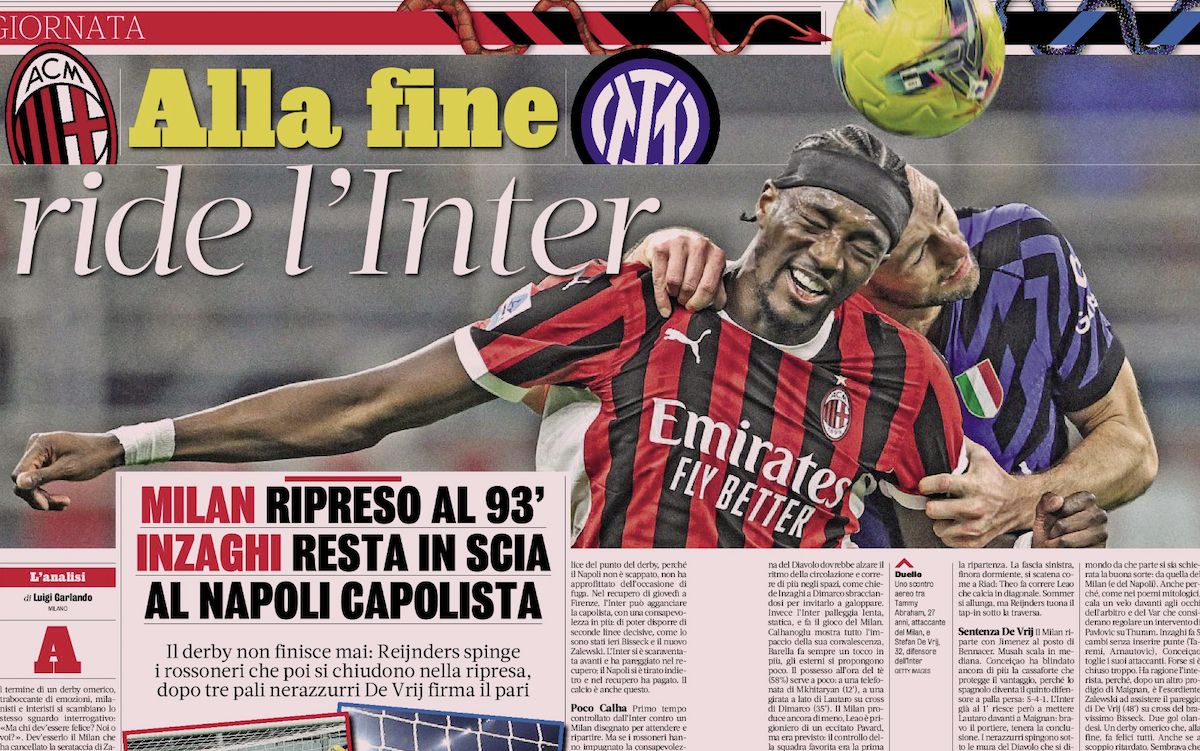 GdS: Why Milan and Inter are both left with mixed feelings after derby ...