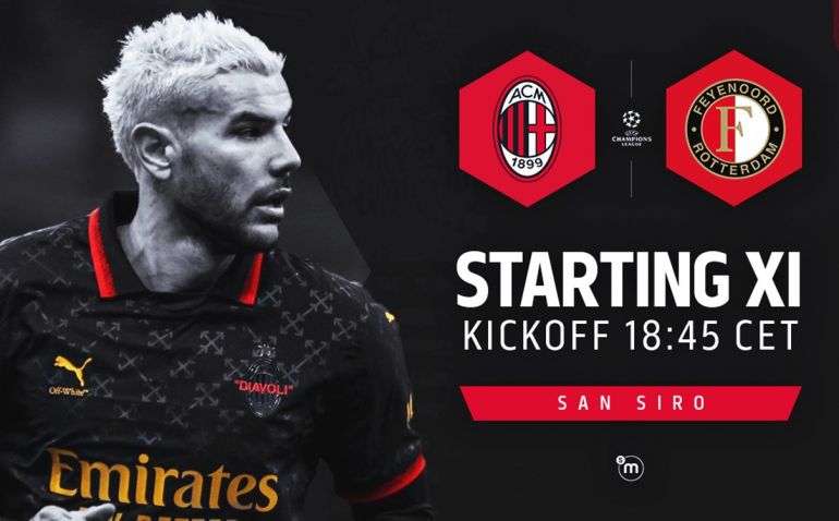 Official: AC Milan vs. Feyenoord starting XIs - three changes from ...