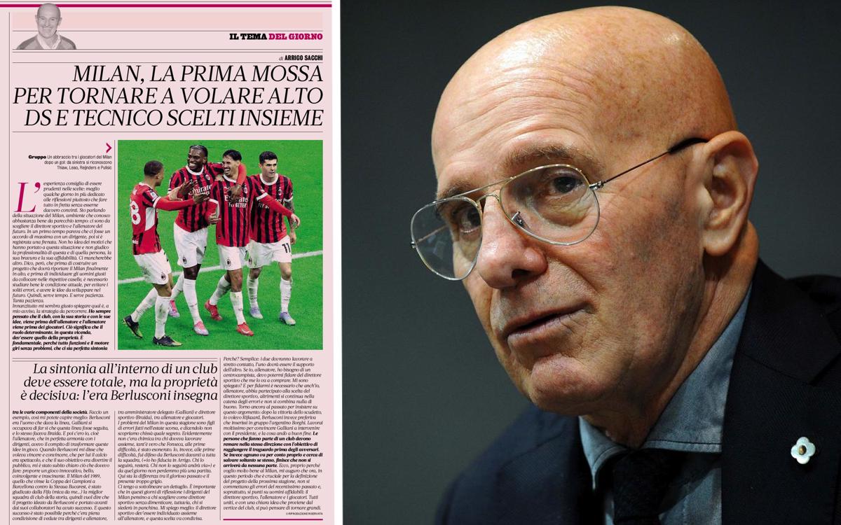 Sacchi explains why Milan must choose sporting director and coach together