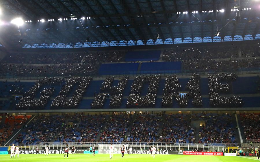 AC Milan fans arrange themselves in 'GO HOME' protest before walk-out ...