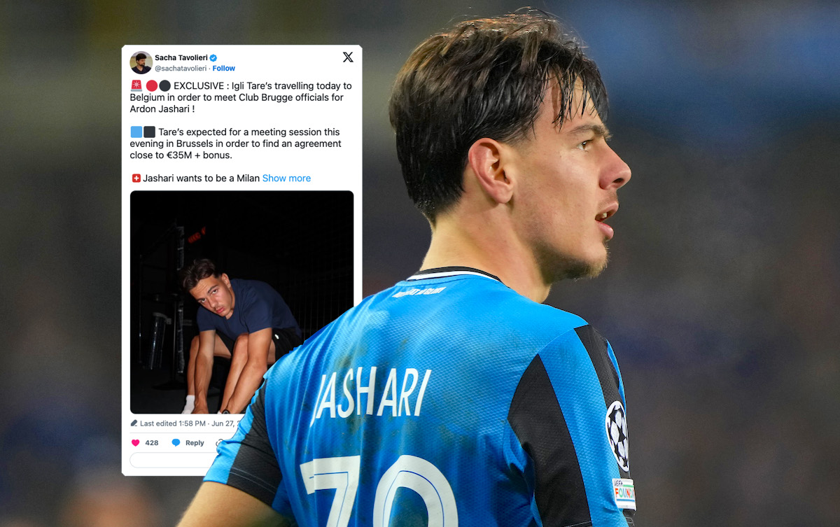 Reports: Jashari tells Club Brugge he wants Milan - Tare to deliver € ...