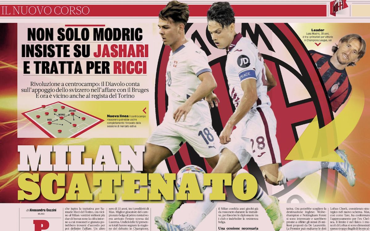 GdS: 'Milan unleashed' - how the midfield will be completed after ...
