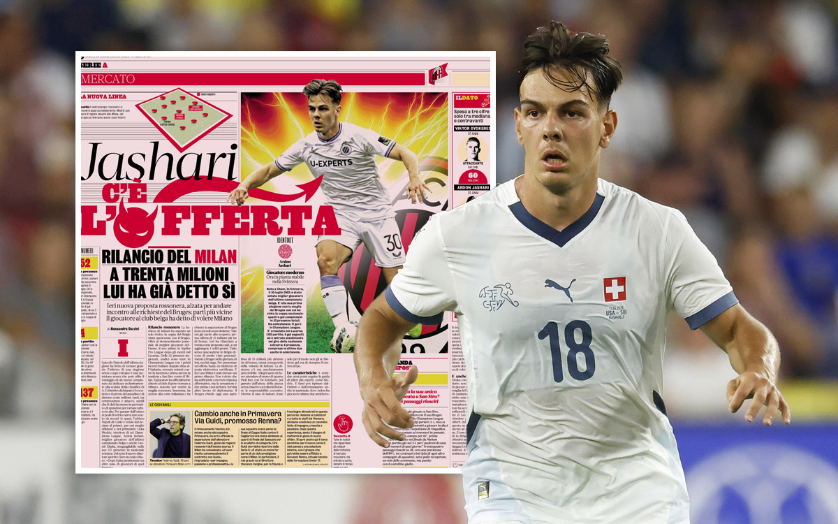 GdS: Milan table improved offer for Club Brugge star Jashari - the figures