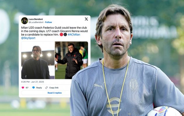 Official: Primavera boss Federico Guidi leaves AC Milan by mutual consent