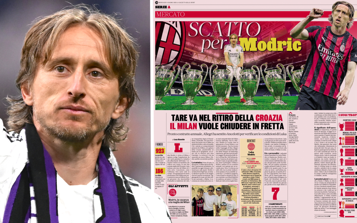 GdS: Tare's Croatia visit, Allegri calls Ancelotti - how the Modric ...