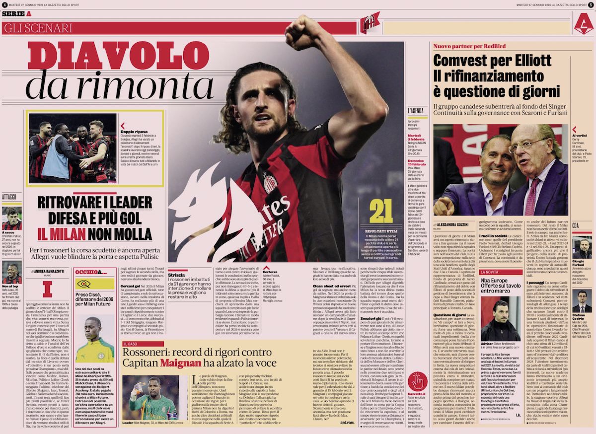 GdS: 'Comvest in for Elliott' - how a 'new Milan' could take shape ...