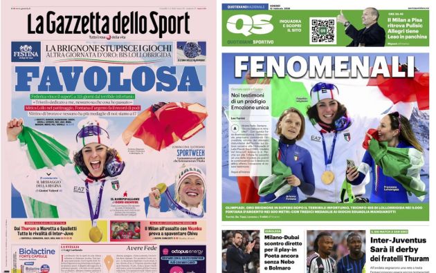 Milanista gold medal, 'Mission -5' in Pisa - Today’s front pages in Italy