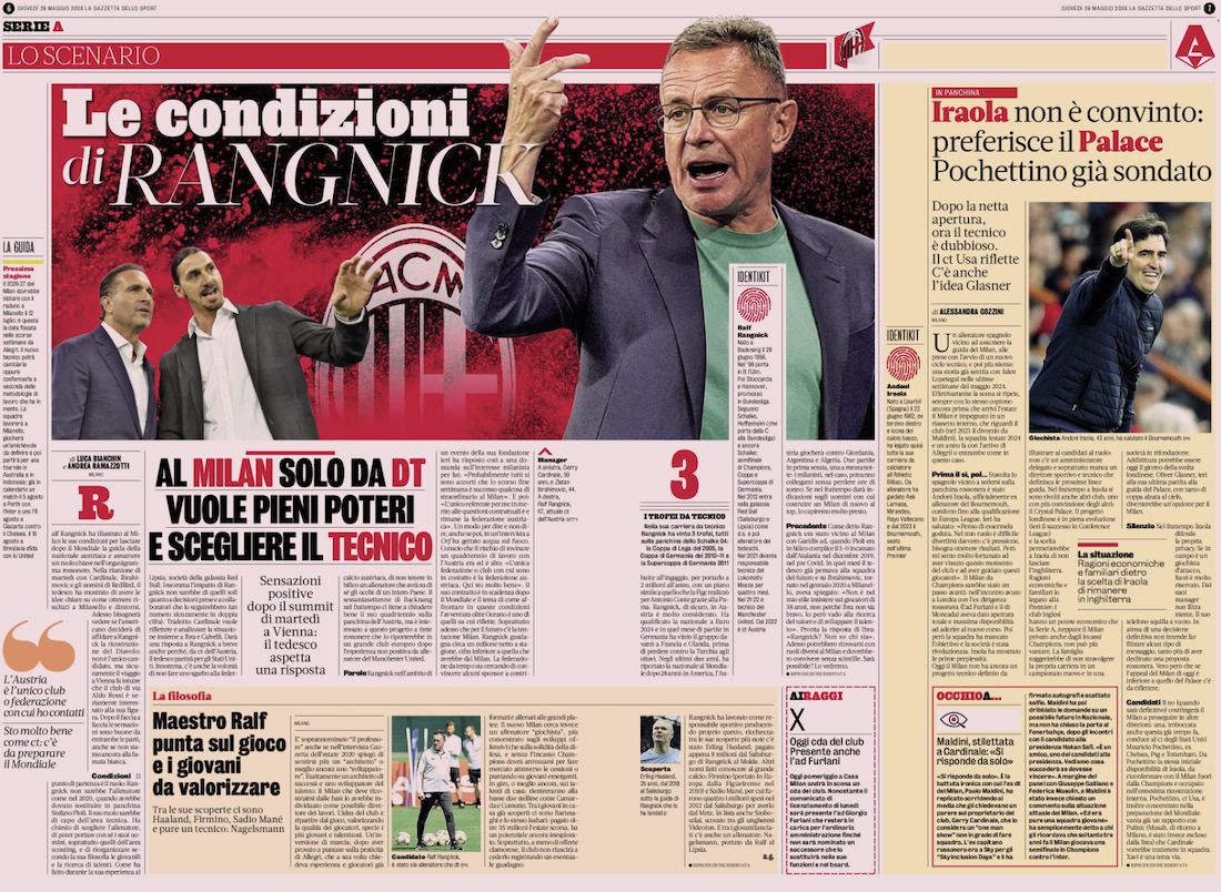 GdS: Why Iraola's doubts about Milan grew as Pochettino idea emerges