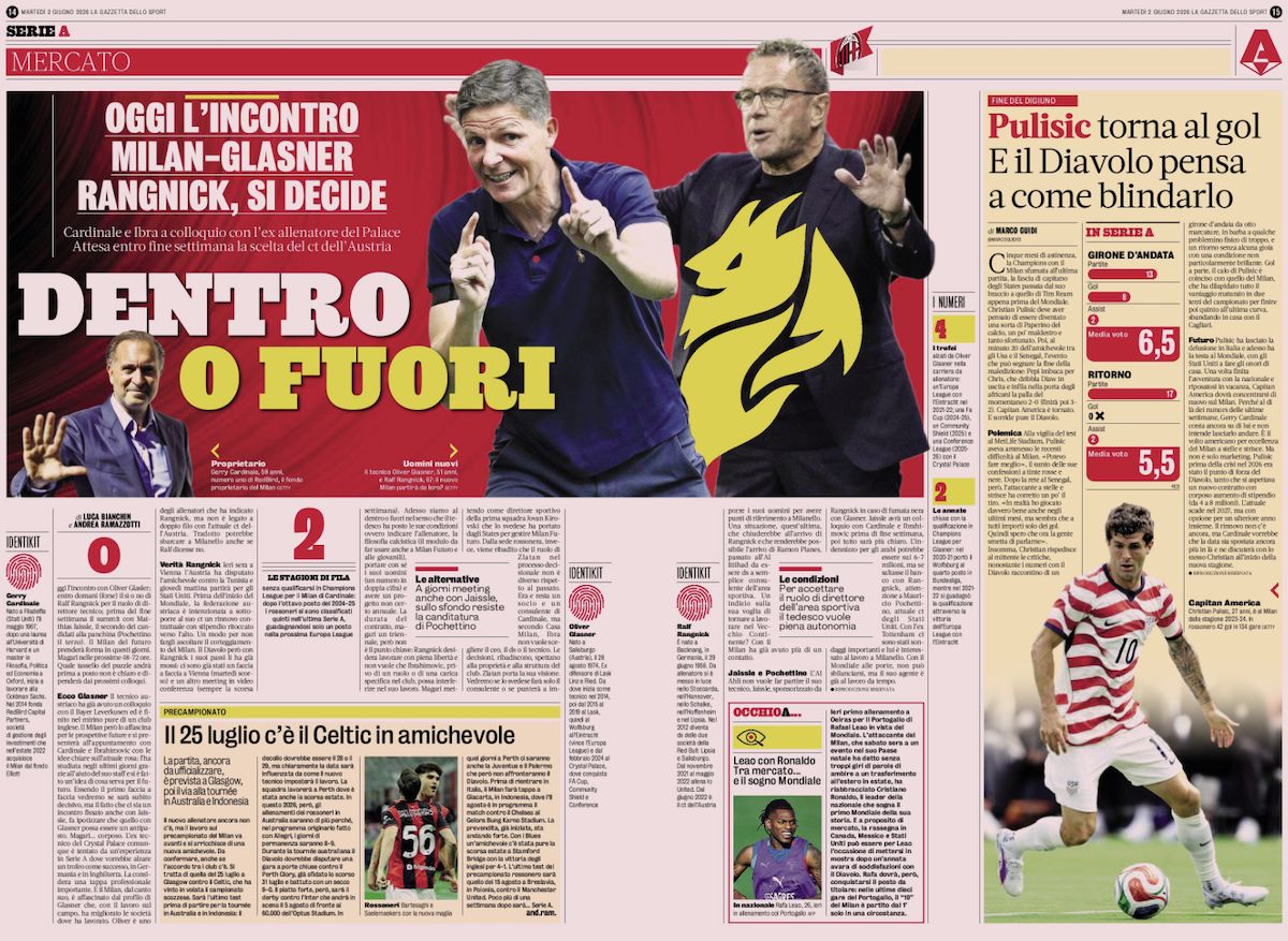 GdS: Pulisic back to scoring - Cardinale plots summer meeting to secure ...